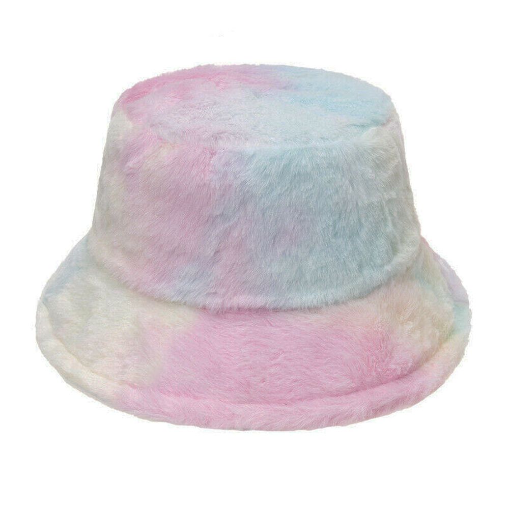 Maz Tie Dye Pattern Fluffy Faux Fur Bucket Hats – Planet Head wear