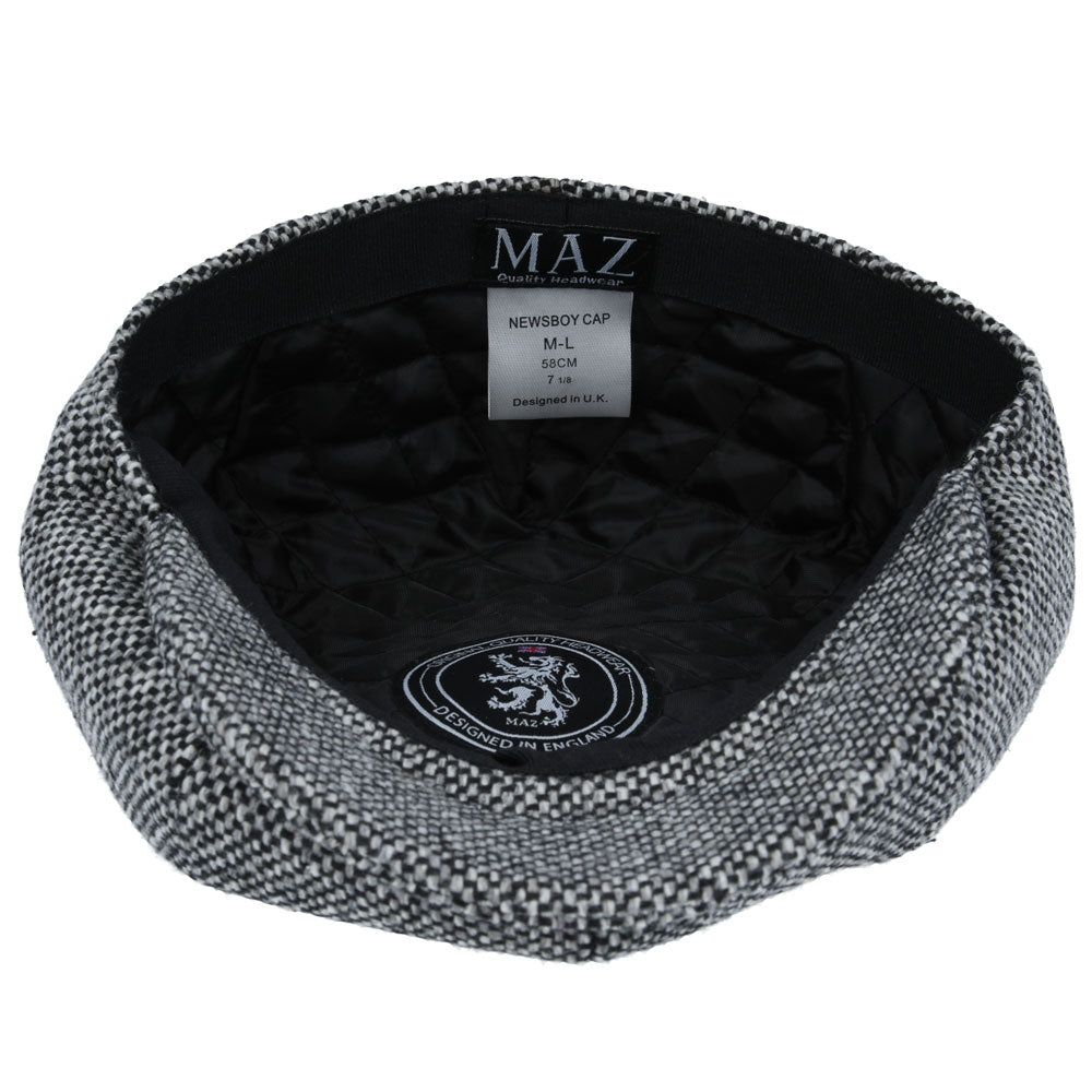Maz Salt Pepper 8 Panel Newsboy Cap - Grey – Planet Head wear